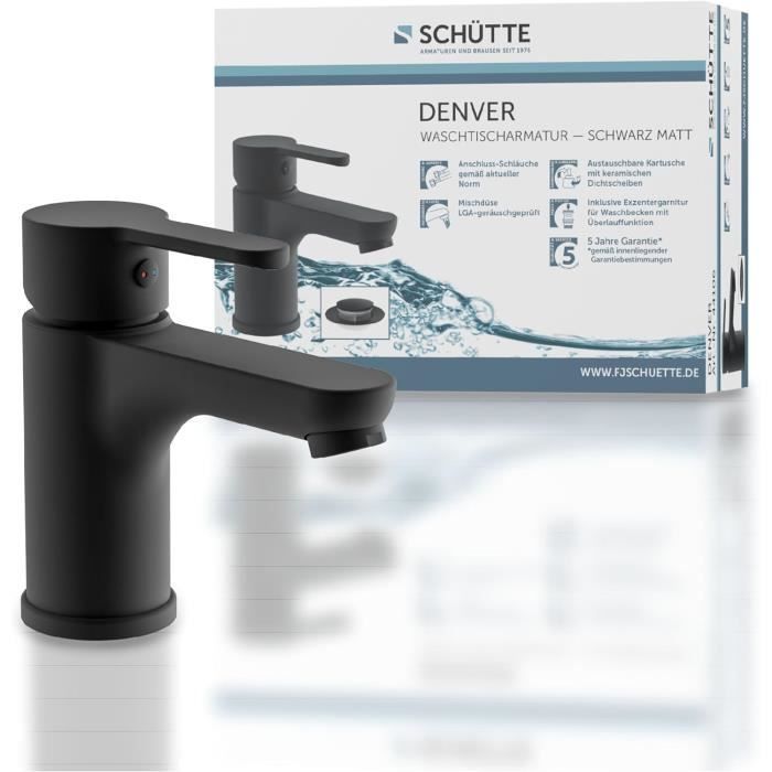 44106 Denver Lavabo Avec Valve Pop-Up, Mitigeur Monocommande Pour Salle ...