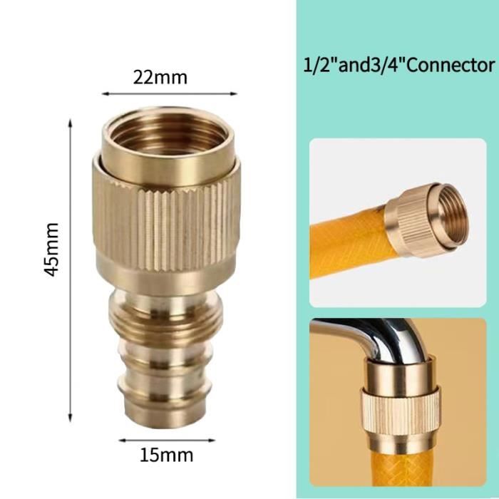 TETE D'ARROSAGE,S3 1I2 3I4 Connector--Pistolet à Eau Avec Connecteur Adaptateur De Tuyau Ou De ...
