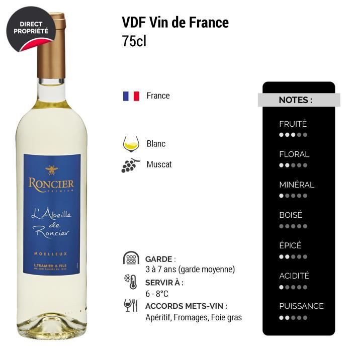 Premium Moelleux L'abeille de Roncier Blanc - Lot de 6x75cl - Roncier ...
