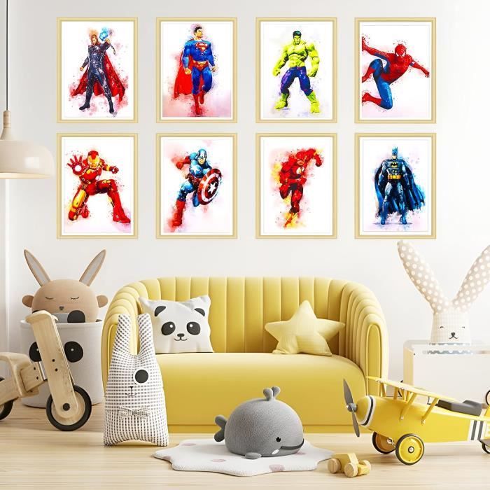 8Pcs Poster Super Heros Affiche Murale Moderne Poster Peinture, Affiche ...