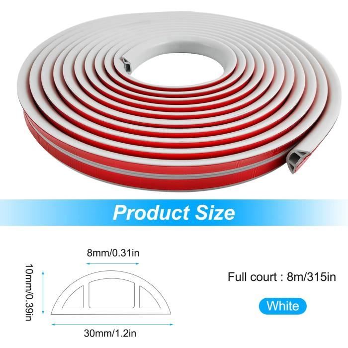 8m Cache Cable TV Mural Blanc,30 x 10 mm Goulotte Passe Cable Flexible ...