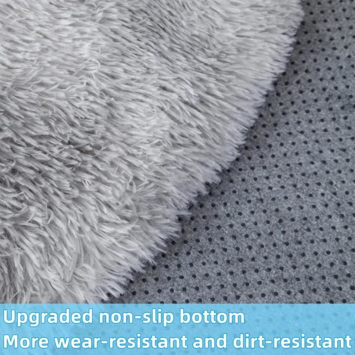 Tapis Salon Shaggy Design Moderne Poils Longs Ronde, Interieur Anti Slip Décor Moderne Ultra ...