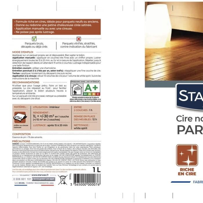 Cire liquide concentrée - parquet ciré - jaune - 1 L - Cdiscount Maison