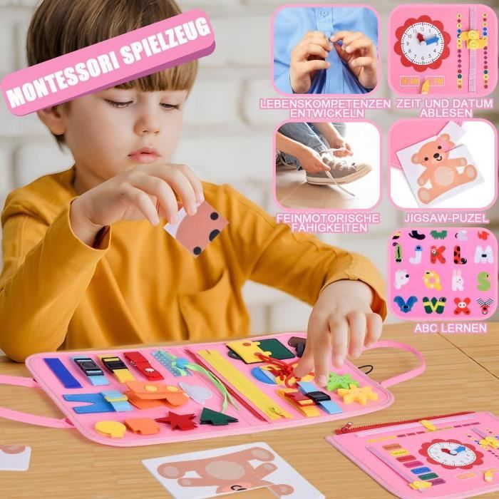 Busy Board - Jouet éducatif - Feutre doux - 25 activités - Pour enfants ...