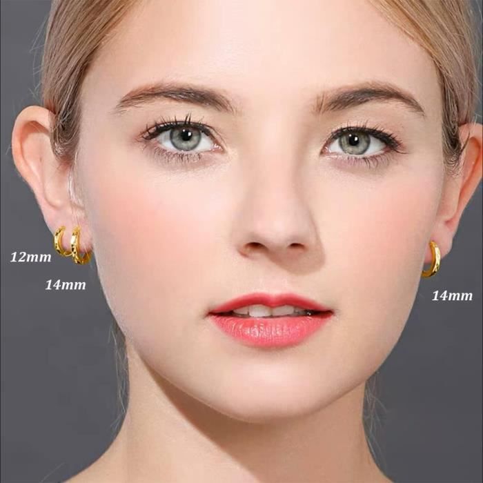 Kamise 3 Paires Petites Créoles Femme Boucles D'Oreilles Argent Fin 925 ...