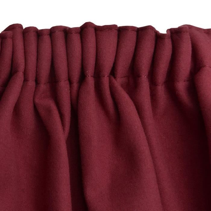 Beautissu Lot de 2 Rideaux thermiques Rouge uni opaque à ruflette ...