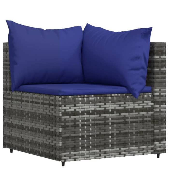 BEAU Sofa de balcon - Salon de jardin 3 pcs - avec coussins - Gris ...
