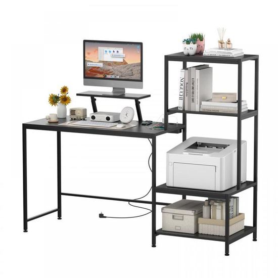 Meuble informatique - XUANYU - Bureau d'ordinateur Avce 3 étagères ...