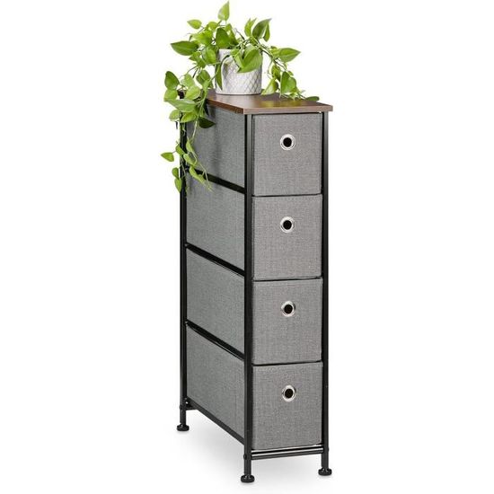 Commode Étroite, 4 Tiroirs, Style Industriel, Petit Meuble, Salon ...
