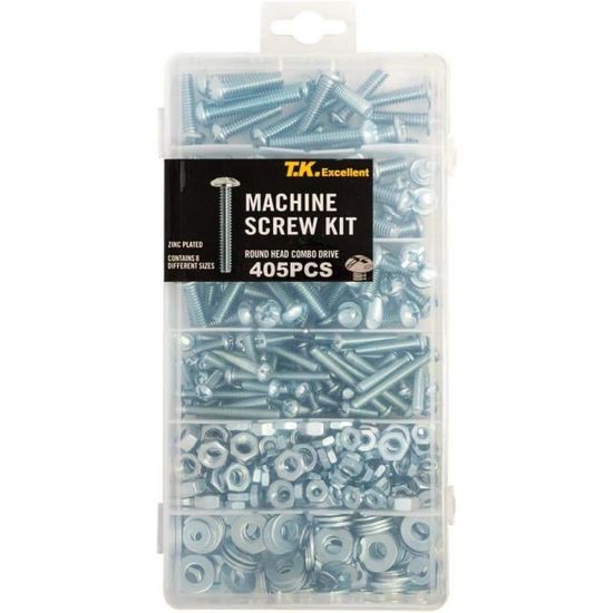 T.k.excellent Kit À Vis Ecrou Coffret 405 Assortiment Boulon Tête Ronde ...