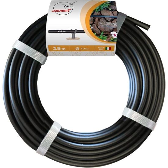 Tuyau micro conduit - Ø 4x6 mm - Débit 1,6 bars - 15 m - Noir ...