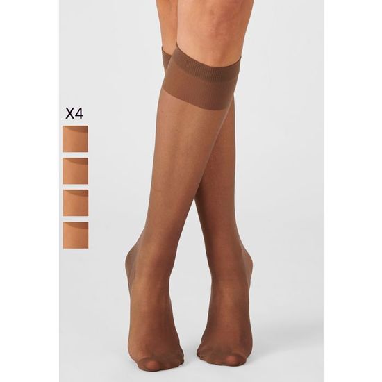 Mi-bas - Damart - Lot de 4 paires de mi-bas mousse 20 deniers - Fumé ...