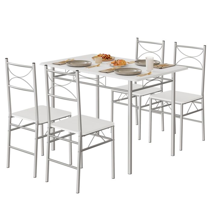 Table à Manger avec 4 Chaises - WOLTU Ensemble Table et Chaises pour 4 ...