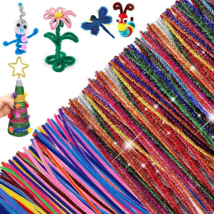 500 Multicolores Cure Pipe Chenille, DIY Cure-pipe, Pipe Cleaners pour ...