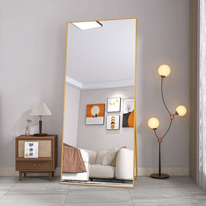180 x 80 cm Miroir sur pied rectangulaire, en verre trempé, avec un ...