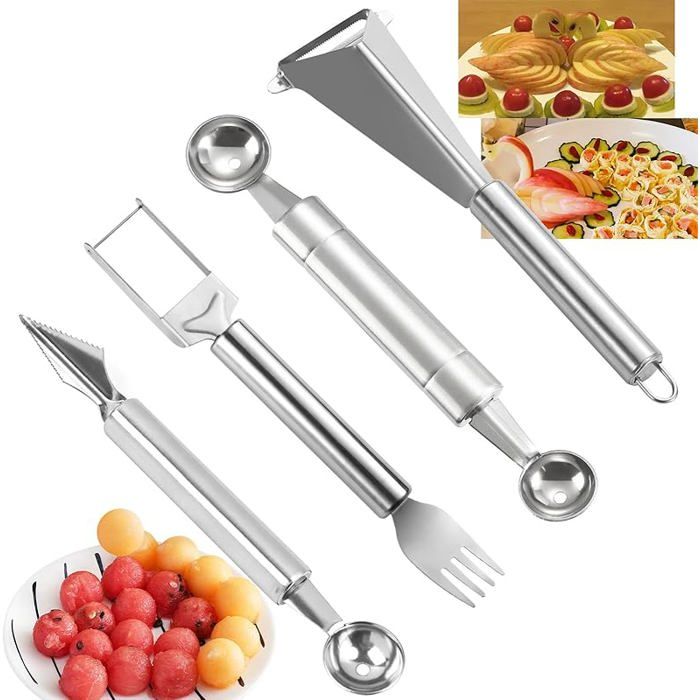 Stainless steel fruit carving knife 4 Pieces Fruit Carving Tools Fruit ...