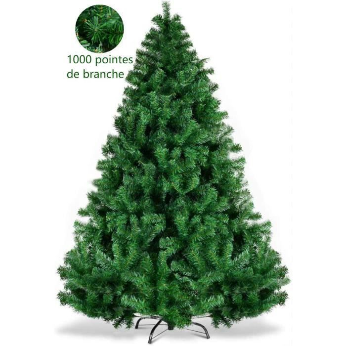 GYMAX 180 CM Arbre de Noël 1000 Branches en PVC, Sapin Artificiel avec ...