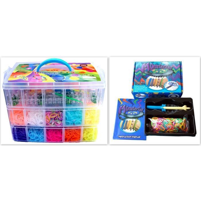 Malette loom 10000 elastiques + Metier 3 D - Cdiscount