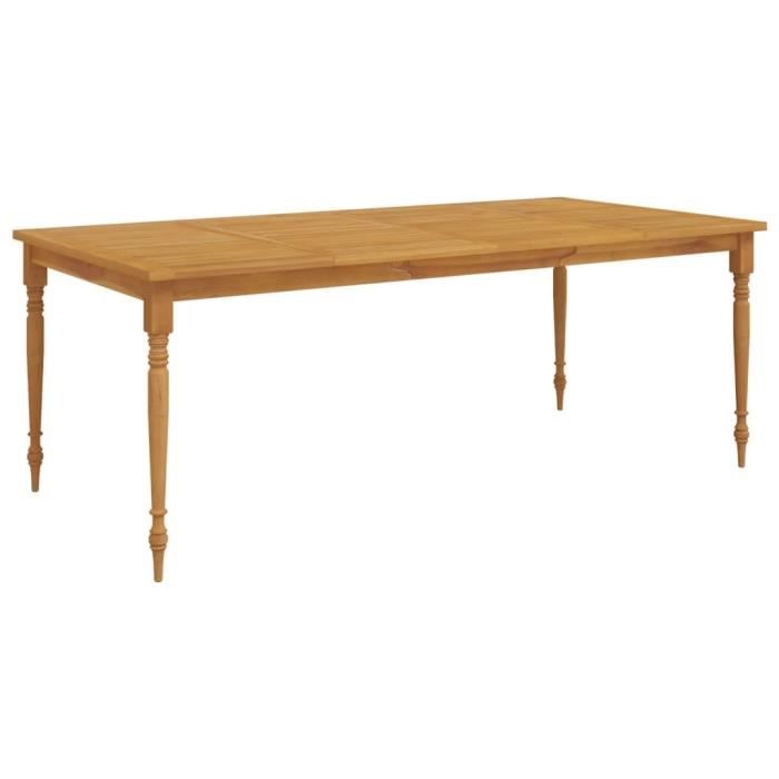 DIG Table de Jardin Batavia 200 x 100 x 75 cm -Bois de teck solide ...