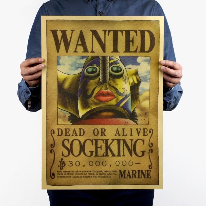 One Piece wanted posters Affiche Murale Sogeking Poster Sticker Decor ...