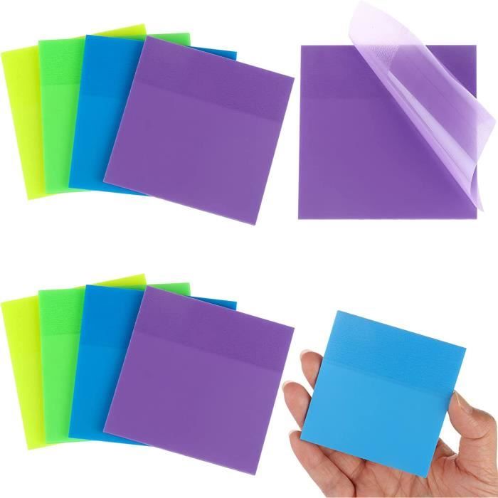 1000 Pièces Notes Autocollantes Transparentes,Post it transparent, 75× ...