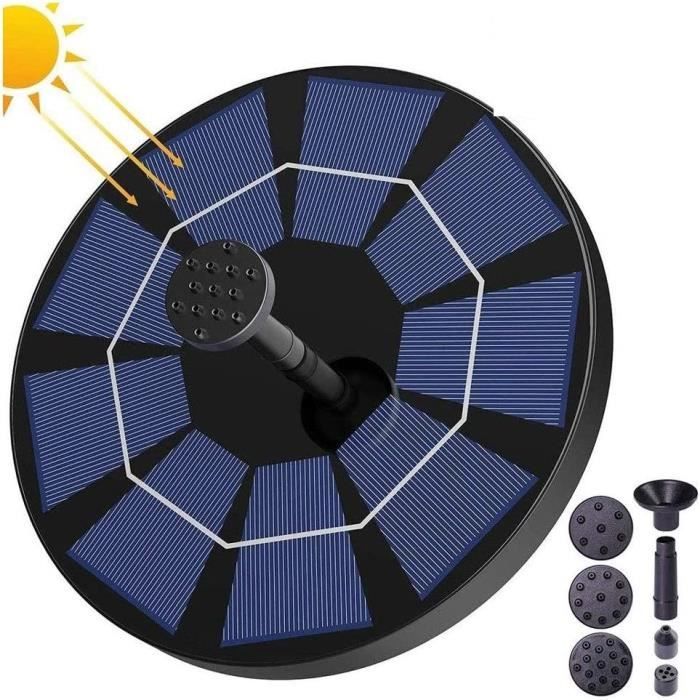 Fontaine Pompe à fontaine solaire, petite pompe à fontaine d'eau solaire avec 4 buses, pompe à ...