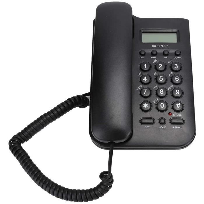 Téléphone Fixe, KX-T076 Affichage de l'identification de l'appelant Support téléphonique Filaire ...