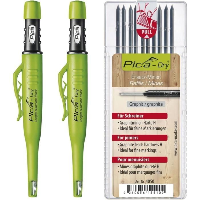 Lot De 3 Crayons Picas Automatiques Avec 10 Mines Graphite H - Pour Le ...