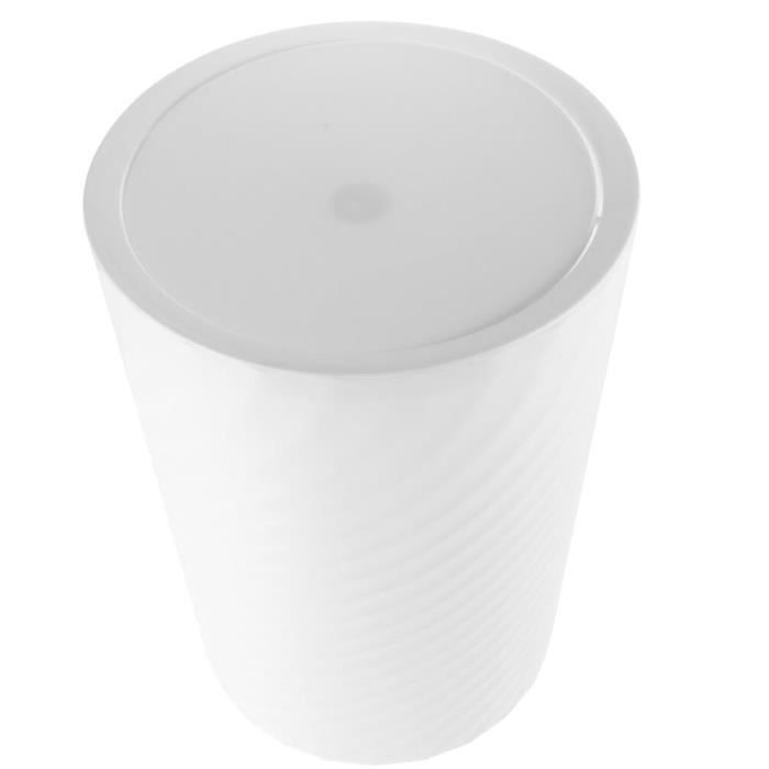 Poubelle De Salle De Bain Avec Couvercle Pivotant Poubelle En Plastique ...