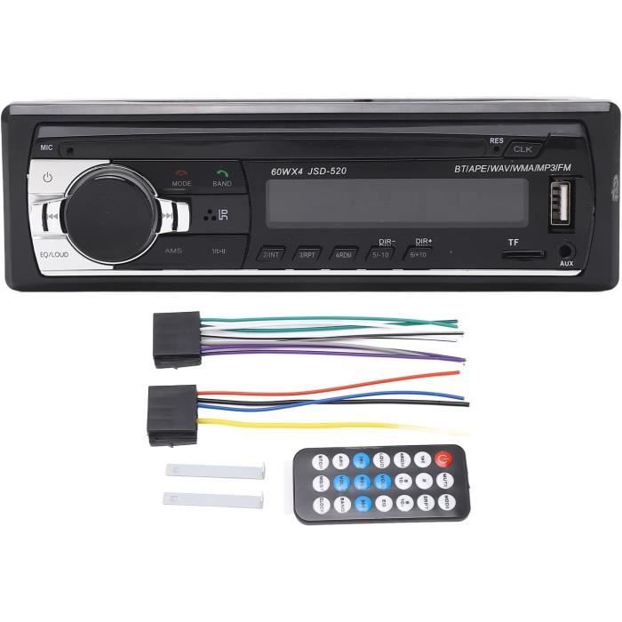 Autoradio Bluetooth, 1 Din Radio Voiture Récepteur Avec Télécommande, Lecteur Mp3 Wma Fm Usb 2.0 ...