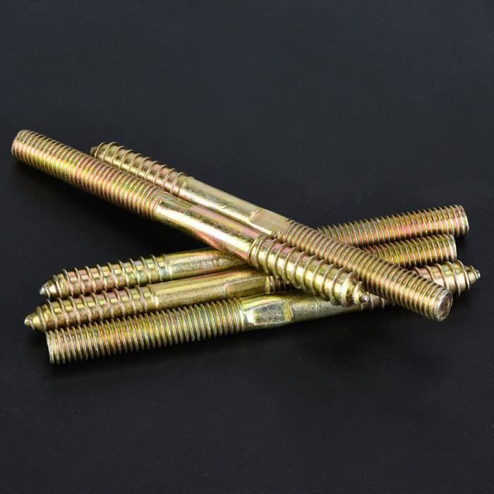 EJ.life Vis à goujon Vis à cheville connecteur de meubles à bois vis à double extrémité (10*120 ...