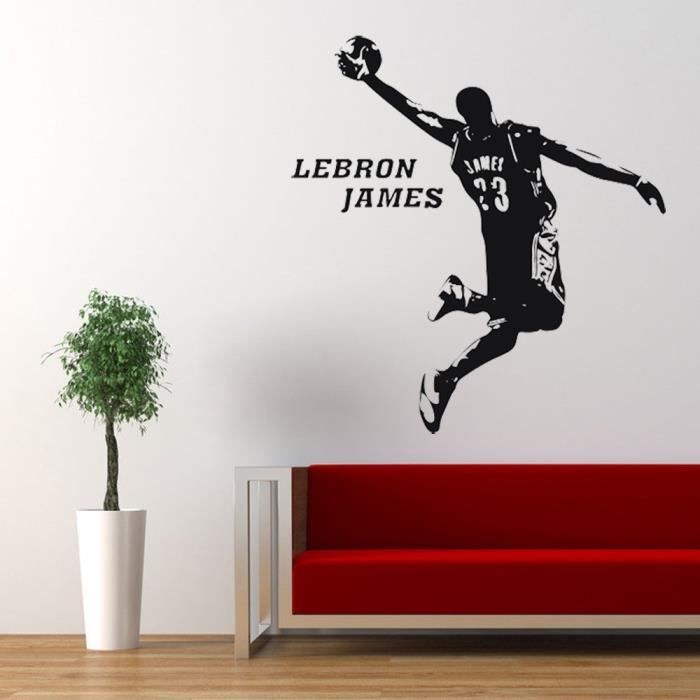 NBA Stickers Muraux star du basket LeBron James décoration autocollants ...