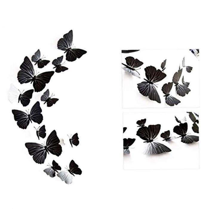 Hemore Décalques muraux 3D papillon 12 pièces 3D Butterfly Stickers ...