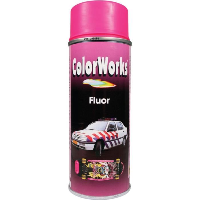 Peinture aérosol - Colorworks - Rose - Fluorescente - 400 ml ...