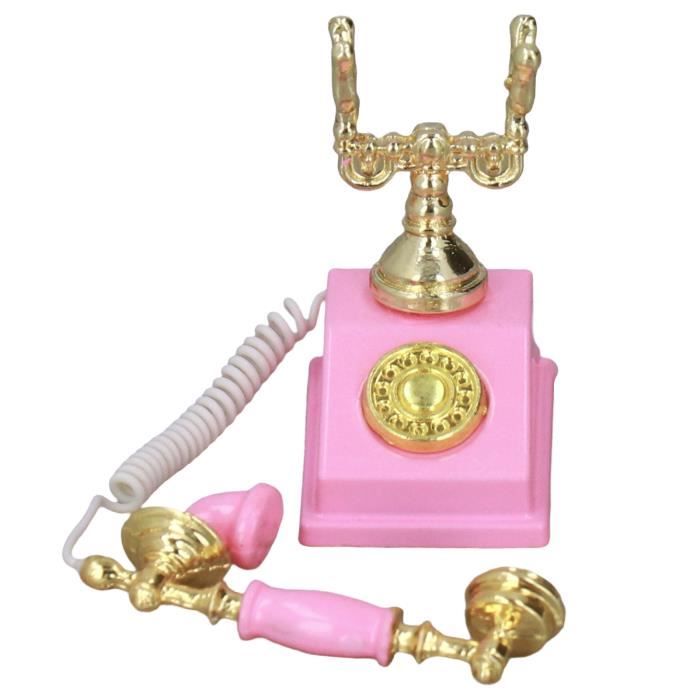 Modèle de mini téléphone - Omabeta - Maison de poupée - Couleur rose ...