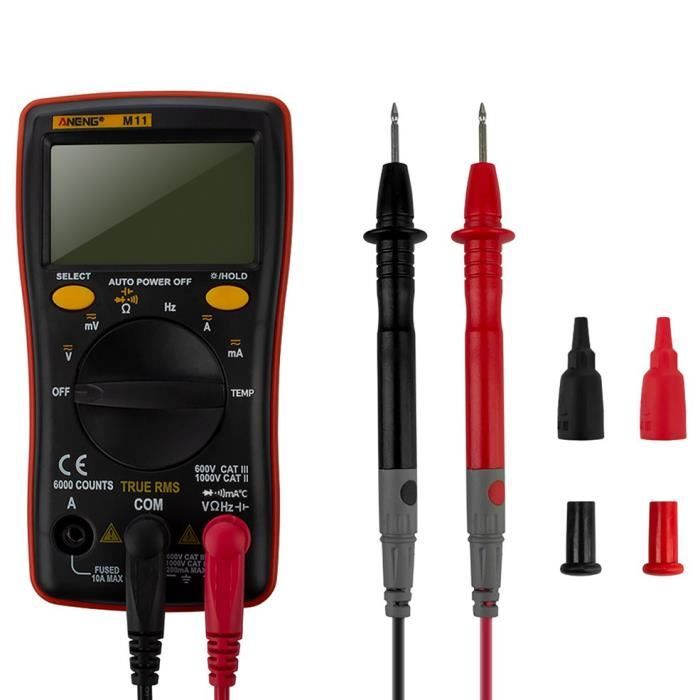 Multimètre ANENG M11 6000 compte multimètre numérique gamme automatique rouge expédition sans ...