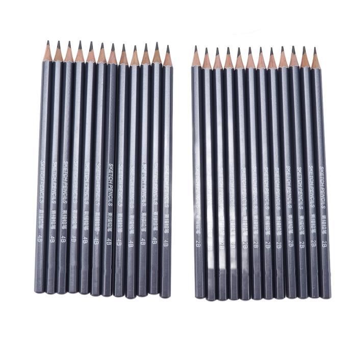 Qqmora Crayons à dessin Crayons de dessin en Graphite noir fluide 2B 4B ...