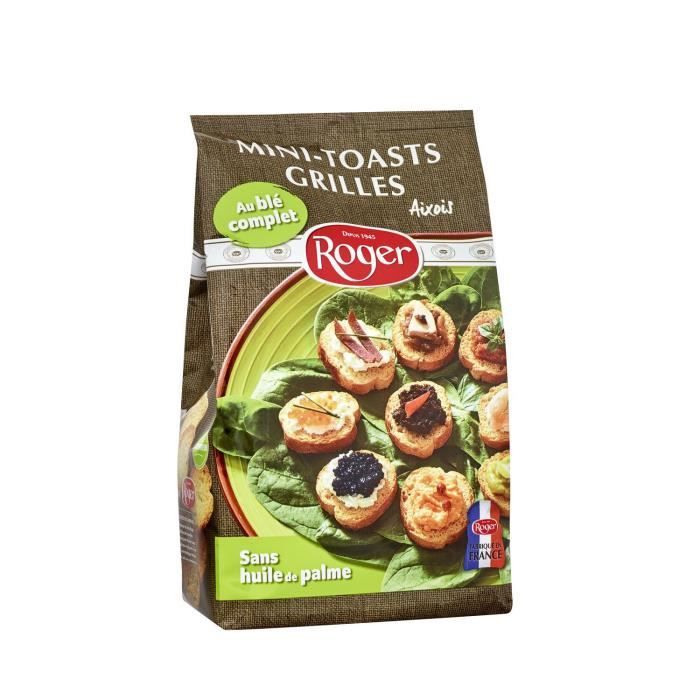 LOT DE 5 - ROGER - Mini-toasts Grillés au Blé Complet - paquet de 150 g ...