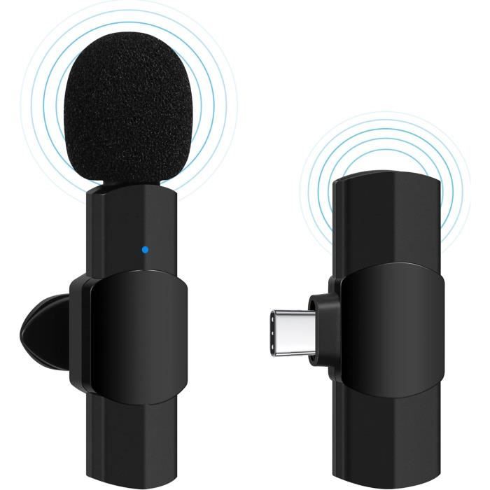 Wireless Microphone For Phone With Usb-C, Lavalier Microphone For Video ...