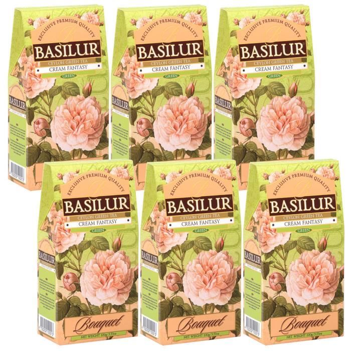 BASILUR Cream Fantasy - Thé vert de Ceylan aux arômes de fruits, 6 ...