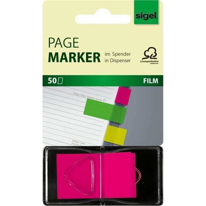 Sigel HN480 Marque-pages adhésifs en papier film transparent, en ...