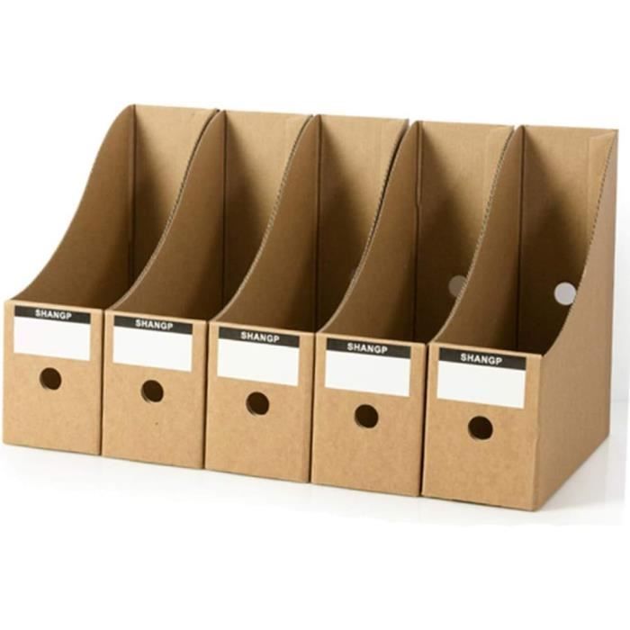Lot de 5 porte-revues en carton pour rangement de magazines ou de ...