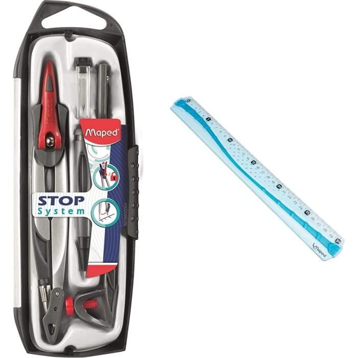 Maped - Coffret Compas Maped Stop System 5 pièces - Compas Mine + Bague ...