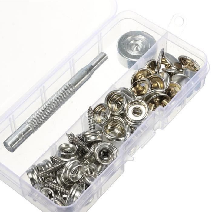 60x Bouton Pression Douille Vis Clou Toile Bateau Auvent Fixation ...