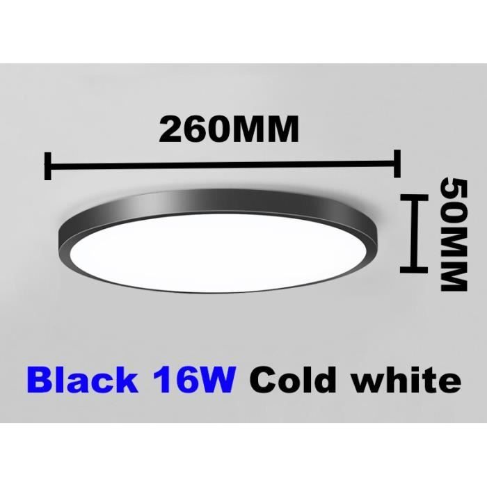 PLAFONNIER,16W Macro Black body-Cold white--Plafonnier LED moderne ...