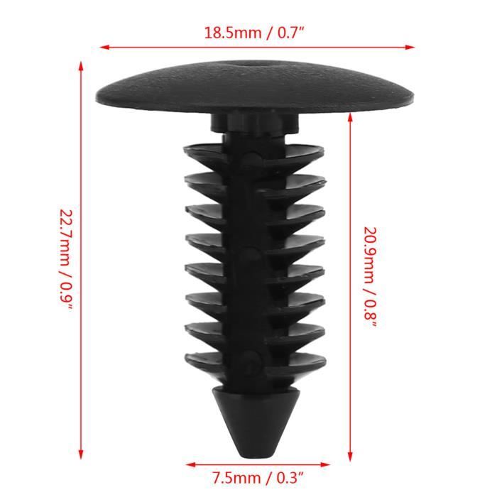100Pcs Clips Agrafes Plastiques Voiture Rivets Fixation Panneaux De ...