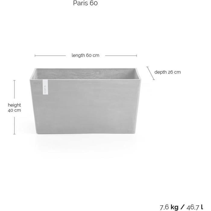 Pot De Fleurs Paris 60 Cm Gris[W4478] - Cdiscount Jardin