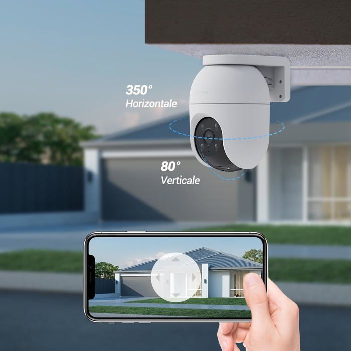 C8c 4MP Camera Surveillance WiFi Extérieure à 360° avec Suivi Auto-Zoom ...