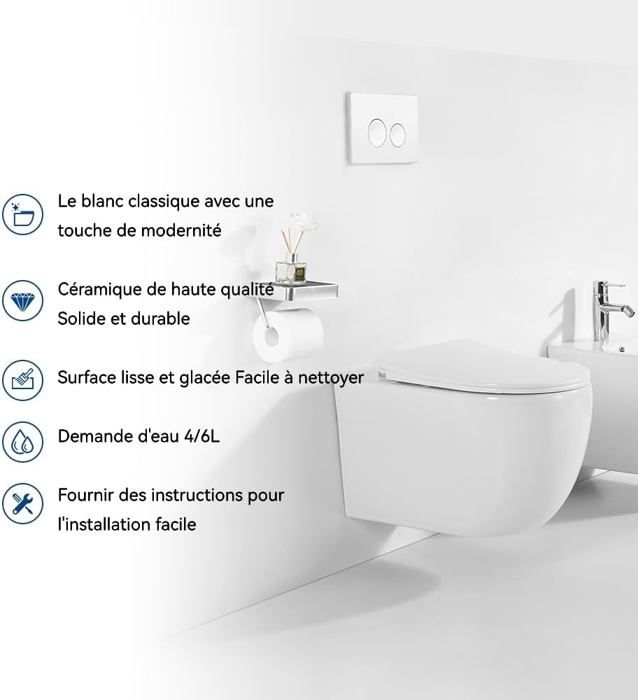 Cuvette Chasse D’Eau Wc – Cuvette Wc À Clapet – ESSYY
