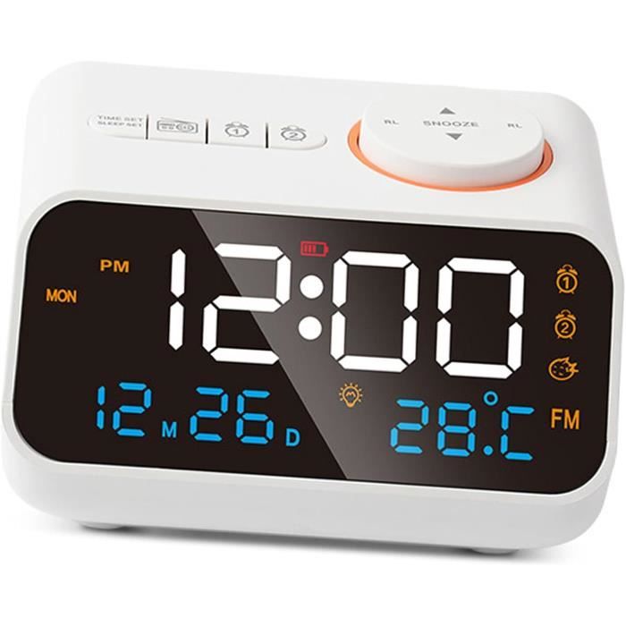 Réveil Musical, Affichage Numérique Rechargeable, Radio-Réveil, Look ...